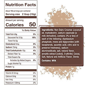5 SPARROWS Sugar-Free Dark Chocolate Flavored Drink Mix- Stevia, Keto Friendly, - No Sugar Coffee Creamer, 10oz