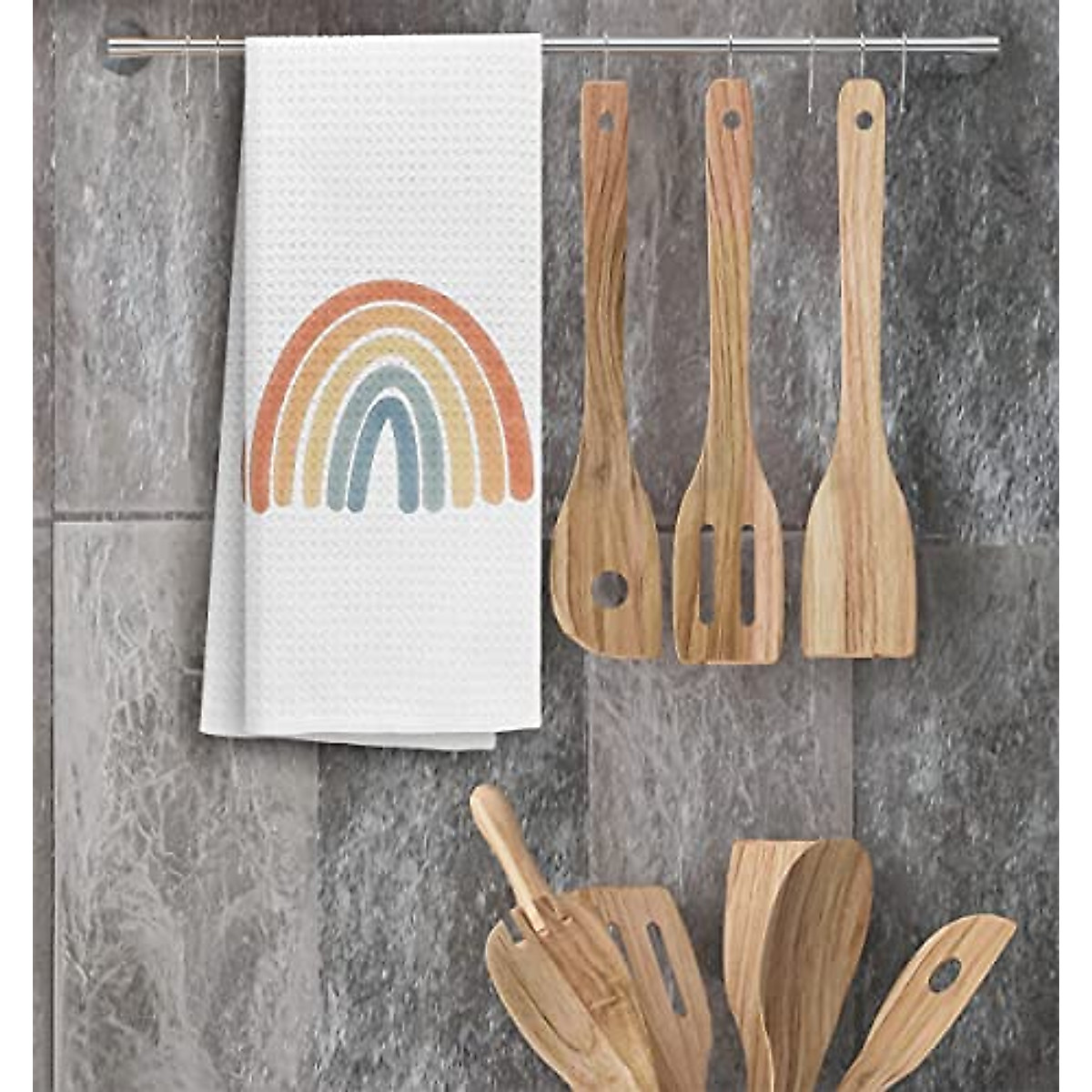 TUNW Abstract Boho Colorful Rainbow Soft and Absorbent Bathroom Kitchen Towels,Bohemia Hand Towels Dish Towels Beach Towels 16″×24″,Gifts for Boho Lovers Women Girls