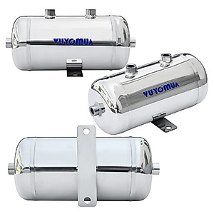 VUYOMUA 0.5Gallon 304 Stainless Steel High Pressure Mini Small Portable Air Tank Air Reservoir Water Storage Tank (2L-SG)