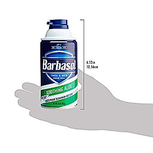 Barbasol Soothing Aloe Thick and Rich Shaving Cream for Men, 10 oz (Pack of 6)