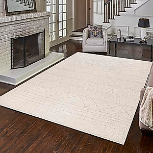 Gertmenian Indoor Flat Woven Area Rugs | Durable, High-Traffic, Non-Shedding & Stain Resistant | Brindi, Beige, 5x7 Standard, 27804