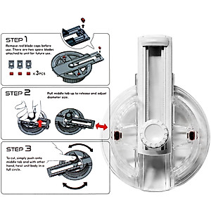 VViViD Circut Rotating Transparent Lightweight Paper Cutter Including Self-Healing Ruled and Gridded Cutting Board