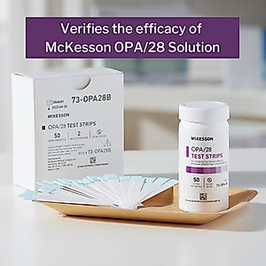 McKesson OPA/28 Test Strips for Concentration Indicator, Single Use, 50 Count, 2 Packs, 100 Total