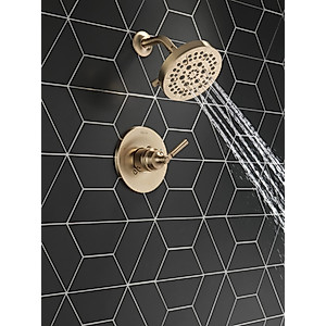 Delta Faucet Saylor 14 Series Gold Shower Valve Trim Kit, System, Set, Fixture, Head and Handle Champagne Bronze T14235-CZ (Valve Not Included)