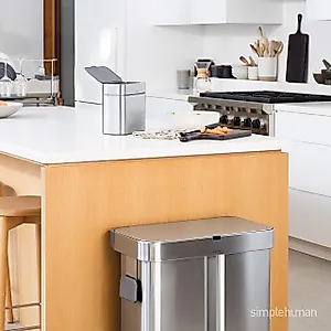 simplehuman Compost Caddy, Detachable and Countertop Bin, 4 Liter / 1.06 Gallon, Brushed Stainless Steel
