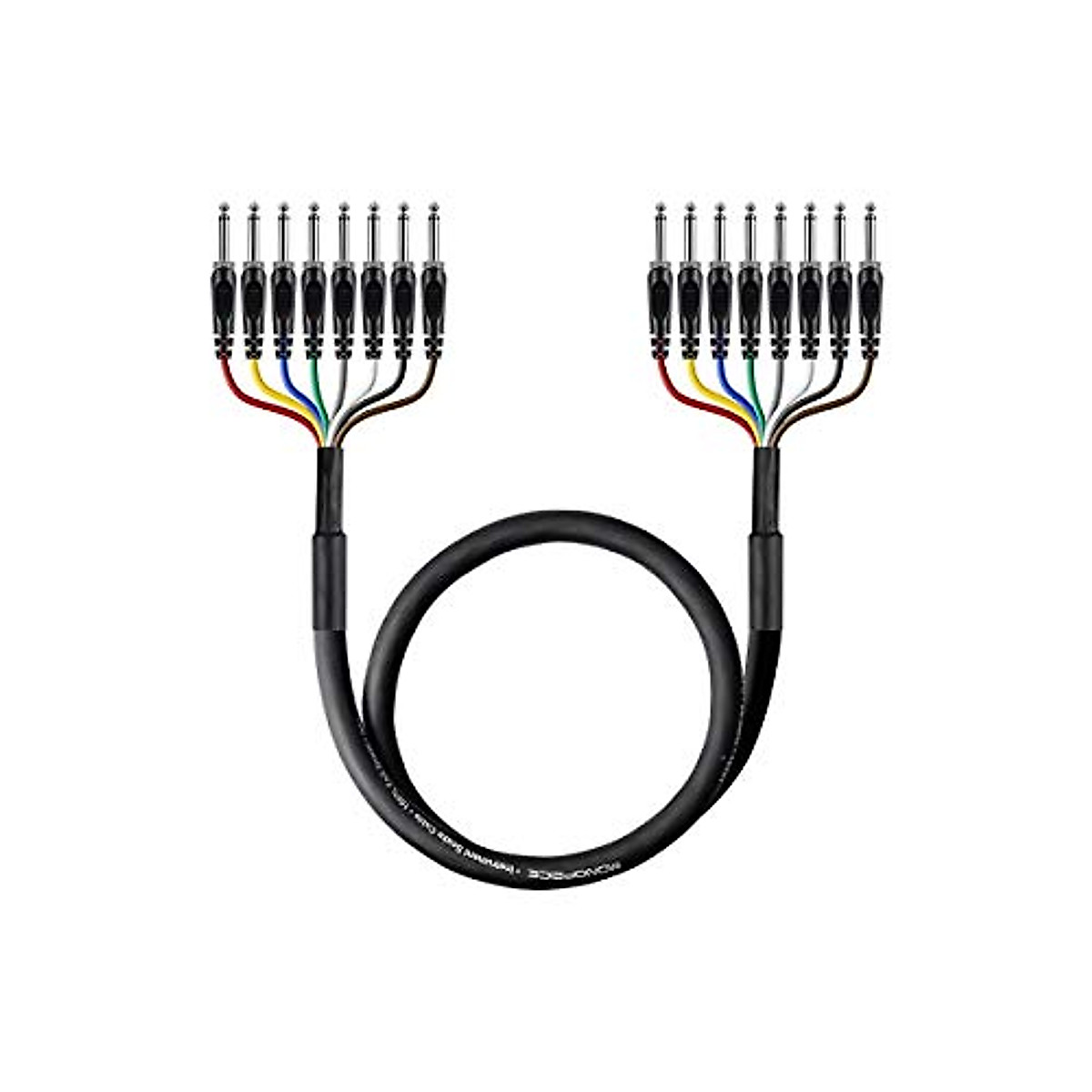 Monoprice 8-Channel 1/4 Inch TS Male to 1/4 Inch TS Male Snake 26AWG Cable C/d - 6 Feet with 8 Balanced Mono/Unbalanced Stereo Lines
