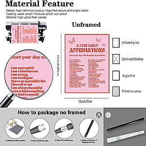 Lianxiaw Daily Affirmations Pink posters for room aesthetic，Trendy prints positive wall deco Vintage red butterfly poster.（12x16in Unframed）