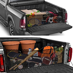 KARCOCA Truck Bed Cargo Net for Trunk Storage，Mesh Storage Cargo Trunk Organize Grocery Holder，Cargo Net for Pickup Truck Bed Automotive Cargo Nets