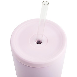 Manna Ranger Double-wall Insulated Stainless Steel Tumbler with Leak-proof Smart Seal Lid and Reusable Tritan Straw - 24 Oz - Lavender