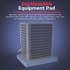 DuctlessAire Equipment Pad - Ductless Mini Split Air Conditioner Heat Pump Condenser Pads - Anti-Slip Outdoor Ground Mounting Base for HVAC Unit - Outdoor Condenser Unit Pad (32" W x 32" L x 3" H)