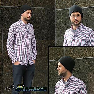 Grace Folly Daily Beanie Hat Skull Cap for Men or Women (Many Colors) Black