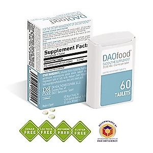 DR Healthcare DAOfood - Dietary Management of DAO Deficiency/Histamine Intolerance - Dispenser 60 Mini Gastro-Resistant Tablets - DAO Enzyme