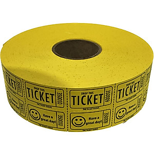 The Ticket Gurus Double Smile Raffle tickets-2000 Double Tickets/roll (4 Random Colors)