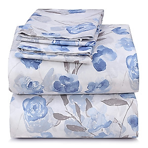 RUVANTI 100% Cotton Sheets - Crispy Cooling Percale Sheets for Full Size Bed, Breathable & Durable Full Sheet Set, 16 Inches Deep Pocket Bed Sheets, Monotones, 4 Pieces