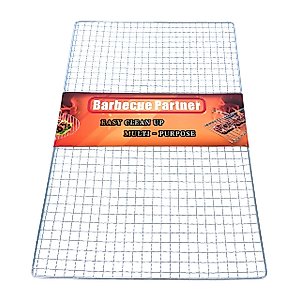 portable campfire barbecue grill wire mesh rack mat grate for stove charcoal, Rectangular, 17.7 inch , Stainless steel color