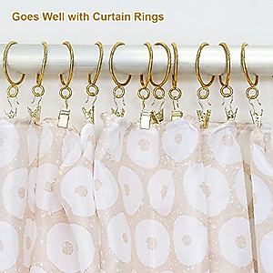 Coideal Small Curtain Clips Gold - 100 Pack Stainless Steel Curtain Hooks for Hanging Party String Lights Indoor, Art Crafts, Christmas Wedding Decoration (Light Gold)