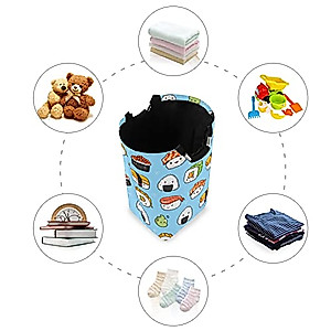 xigua Kawaii Sushi Laundry Basket Waterproof Clothes Hamper Collapsible Durable Dirty Clothes Large Storage Laundry Organizer
