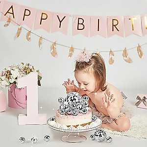 16 PCS Disco Ball Cake Toppers 3 Sizes Mini Disco Balls 70's Cupcake Picks Small Disco Ball Table Centerpiece for 1970s Disco Music Birthday Hip Hop Dance Theme Party Decorations Supplies