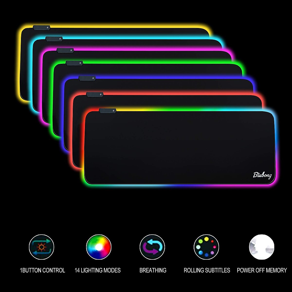 RGB Gaming Mouse Pad, Large Expanded Soft LED Mouse Pad with 14 Light Modes, Anti-Slip Rubber Base for Computer Keyboard Mat, 31.5"x11.8"x0.16" (XL)