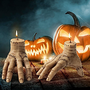Eartim Halloween Scary Thing Hand Candle, Realistic Creepy Severed Hand Candle Table Decor, Family Thing Hand, Thing Hand Candle for Fans, Scars Hand Halloween Props Thanksgiving Christmas Prank Gift