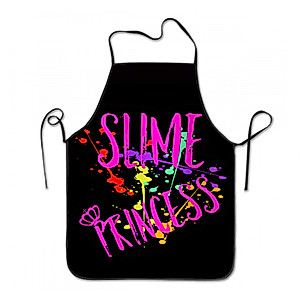 Mweet Slime Apron Funny Colorful Paint Kitchen Apron Adjustable Waist Ties Polyester Bib Apron for Women Girl Baking Cooking BBQ Gardening Party
