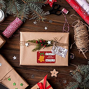 L LIKED 120 PCS Christmas Gift Label Tag Stickers - to and from, Peel and Stick Self Adhesive Present Labels for Holiday Gift Box, Wrapping Paper, Gift Bag, (Christmas 5 Designs - 120 Count)