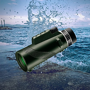 Monocular Telescope 80x100 High Power Monoculars for Smartphone with Tripod, HD Monocular for Adults, Lightweight BAK-4 Prism Monoculars for Hiking Hunting Stargazing Bird Watching-Green