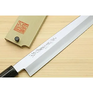 Yoshihiro Shiroko High Carbon Steel Kasumi Yanagi Magnolia Handle Sushi Sashimi Chef Knife (9.5" (240mm))