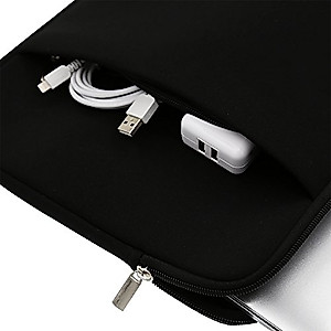 RAINYEAR 14 Inch Laptop Sleeve Case Protective Soft Padded Zipper Cover Carrying Computer Bag with Front Pocket & Accessories Pouch,Compatible with 14" Notebook Chromebook Tablet Ultrabook(Black)