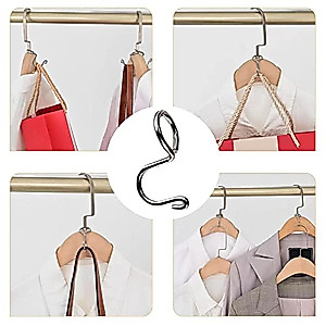HALIFIN Hanger Connector Hooks, 40 Pcs Hanger Hooks, Stainless Steel Material is Strong and Durable Metal Hanger for Clothes Space Saving Hanger(Silver)