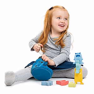 Tender Leaf Toys - Monster Stacker - Early Development Wooden Stacking Toy for Toddlers with Free Drawstring Bag - Convenience for Storage and Travel Play for Kids - Age 3+