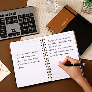 Lemome Spiral Notebook - Notebook Journal for Writing, 6.2'' x 8.4'' College Ruled Notebook with 136 pages / 68 Sheets, Perfect Notebooks for Work, Journal for Men and Women - Brown