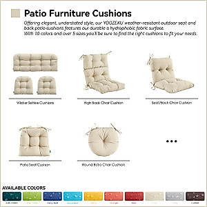 YOOZEKU Outdoor Indoor Seat/Back Chair Tufted Cushion,All-Weather Patio Chair Cushion with Ties,for Patio Furniture,Beige