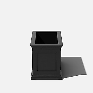 Veradek Brixton Series Large Plastic Planter - Black, Outdoor Patio/Balcony, All-Weather Resistant, Dimensions: 17.5"H x 16"W x 32"L, Classic Estate Design for Flowers, Trees, Shrubs