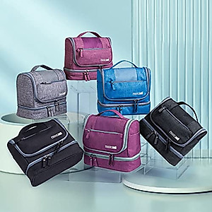 Travel Toiletry Bag for Women, Waterproof Portable Men's Organizer Bag with Hanging Hook, Shower Bathroom Storage Toiletry Kit for Makeup, Cosmetic, Accessories, Full Sized Bottles (Grey)