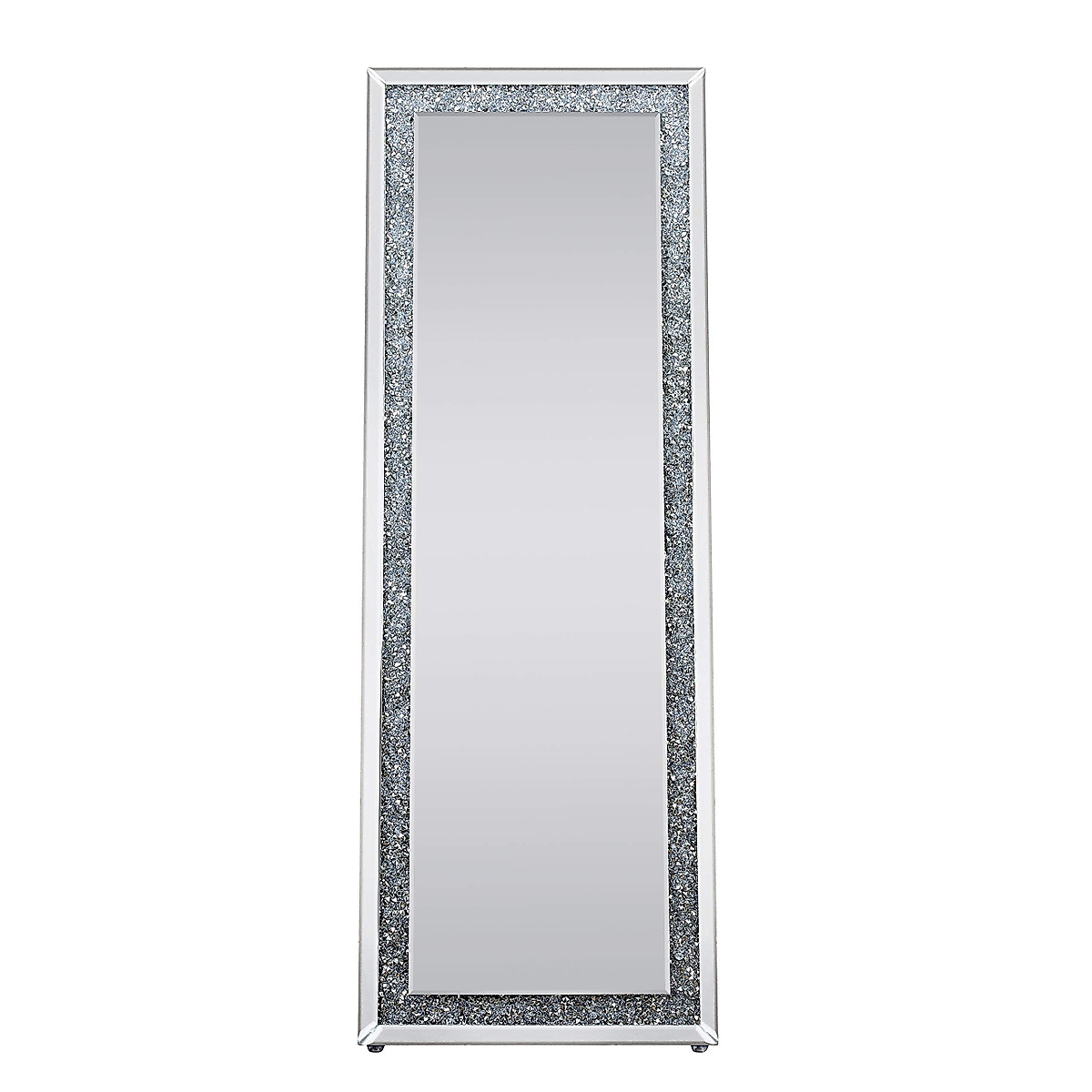 Acme Furniture Noralie Floor Décor, Mirrored and Faux Diamonds