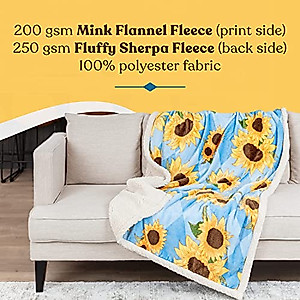 Sunflower Blanket - 50x60 Inch Lightweight and Luxuriously Ultra Soft Bright and Cheerful Sunflower Throw Blanket - Beautiful Sunflower Decor for Bedroom or Living Room