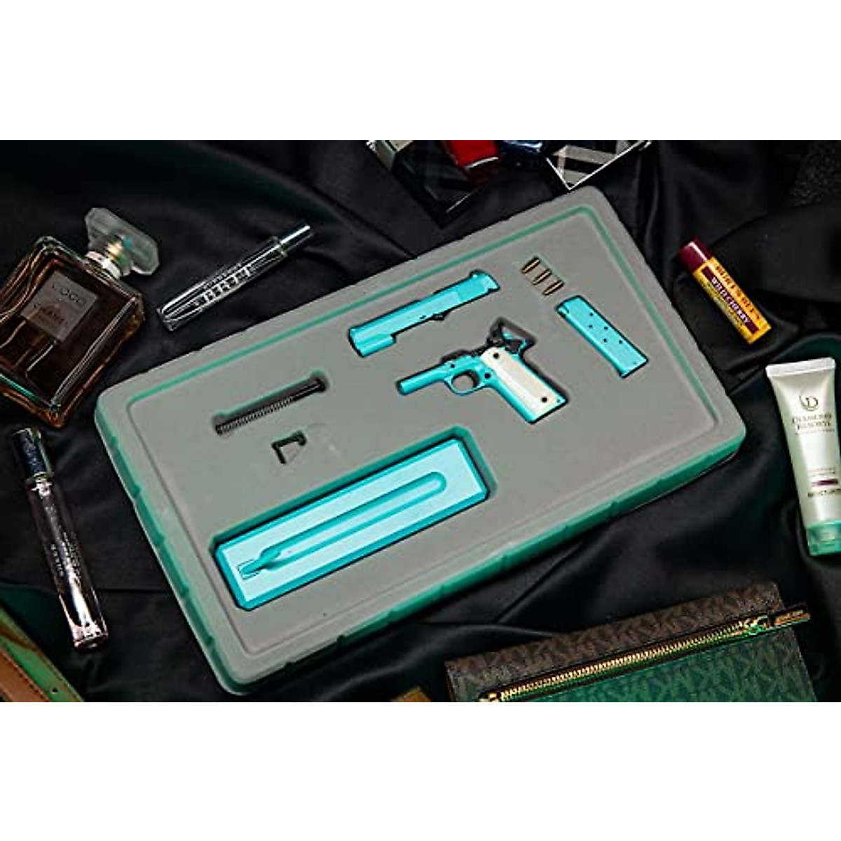 GoatGuns Miniature 1911 Historical Model Tiffany Blue | 1:2.5 Scale Diecast Metal Build Kit