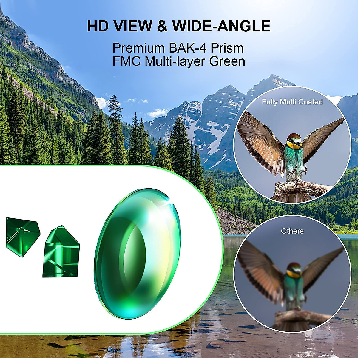 30x50 HD Monocular Telescope with Smartphone Adapter, Upgraded Tripod - High Power Zoom Monocular with Clear Low Light Vision for Star Watching - Lightweight Monocular for Bird Watching Hunting