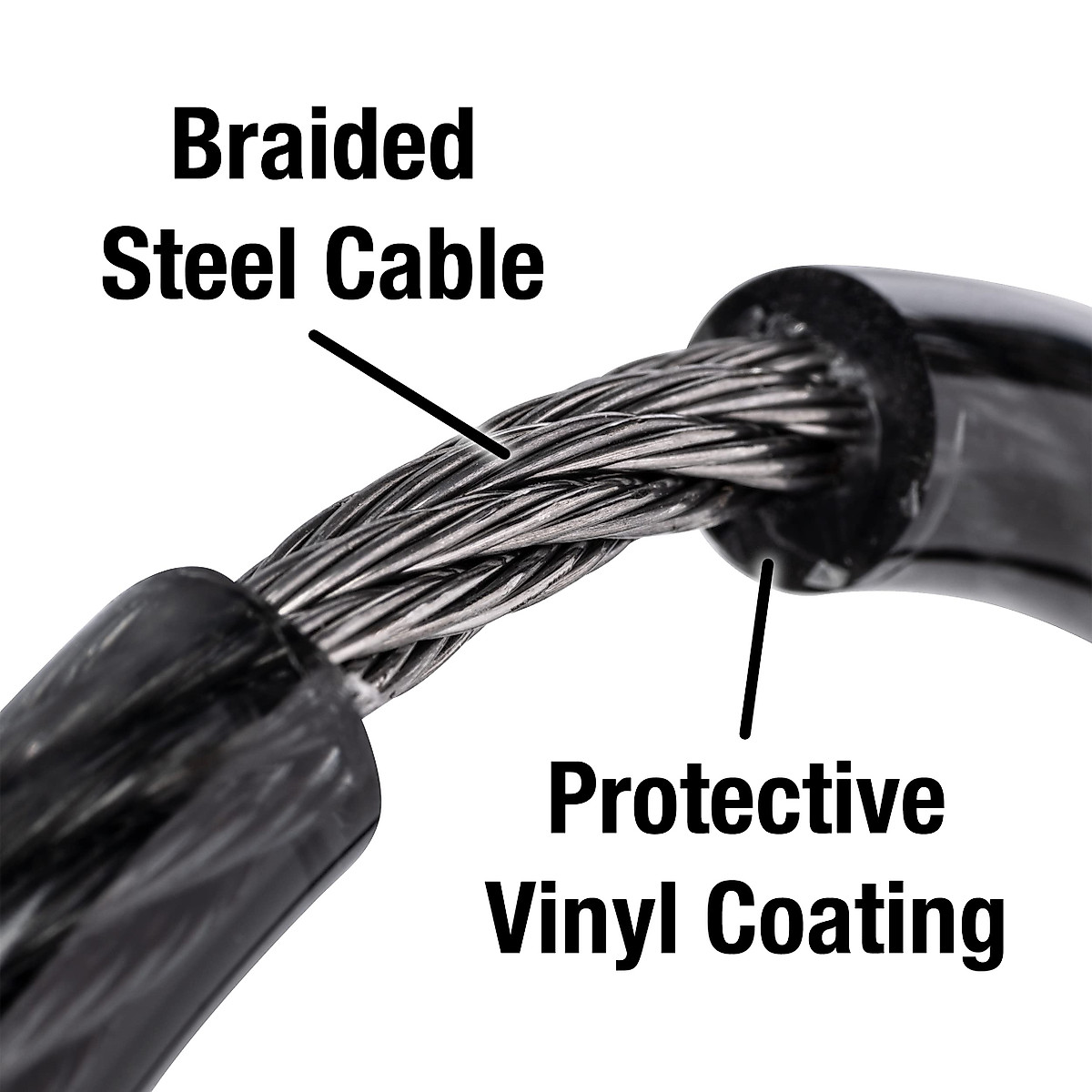 Master Lock Black Set Your Own Combination Bike Lock, Metal Cable Lock has a Weather Resistant Vinyl Coating for Outdoor Equipment, Bicycles, 6 Feet Long, 8114D