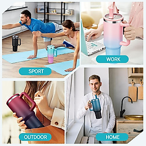 BENZZO 40 oz Insulated Tumblers 100% Leak Proof - Metal Tumbler Cups with Flip Straw, Protective Boot, Reusable Tumbler with Lid and Straw, Coffee Travel Mugs Gift for Man Boyfriend Friend Colleague