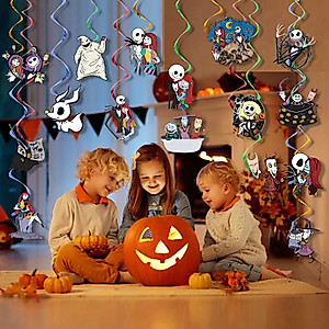 32 PCS Nightmare Christmas Hanging Swirls Birthday Party Decorations, Nightmare Christmas Theme Birthday Party Supplies