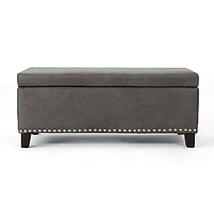 Christopher Knight Home Carl Traditional Microfiber Storage Ottoman, Slate,