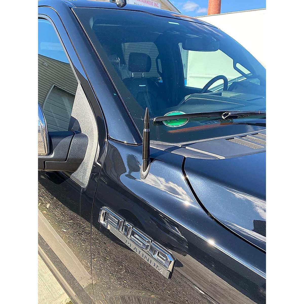 Bullet Antenna for Ford F-150 XL XLT 2009-2024 - Highly Durable Premium Truck Antenna 5.45 Inch - Car Wash-Proof Radio Antenna for FM AM - Black, 50 Caliber Design - Ford F150 Accessories