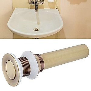 Walfront Antique Flap Hole Sink Drain with NonOverflow Wash Basin Drainer Stopper Accessory for Home Toliet Hotel Bathtub(Without Hole), Launching Accessories