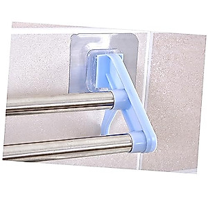 Towel Shelf Door Hanging Bathroom Tissue Holder Towel Rack Wall Mounted Black Towel Holder Black Towel Bar Traceless Towel Rack Practical Towel Rack Traceless Towel Shelf