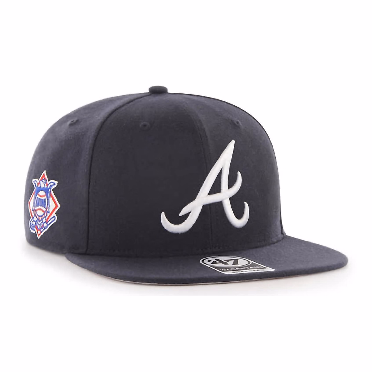 '47 MLB Sure Shot Captain Hat Adjustable Structured 6-Panel Snapback Hat Cap, Adult One Size Fits All (as1, Alpha, one_Size, Atlanta Braves)