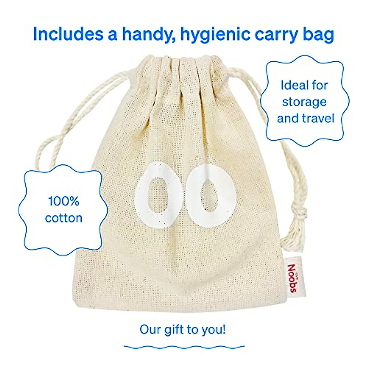 LoveNoobs Baby Teething Toys, BPA Free 100% Food-Grade Silicone Teether, Non-Toxic Teething Toys for Babies 0-6 Months 6-12 Months, Safe Baby Chew Toy with Cotton Pouch, First Easter Gifts for Baby