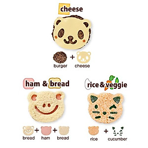 CuteZCute Animal Friends Food Deco Cutter and Stamp Kit Frame 3 7/8 x 3 1/8 x 1 1/16 inches