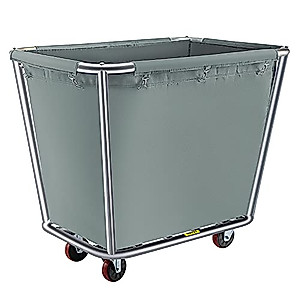 VEVOR Basket Truck, 10 Bushel Steel Canvas Laundry Basket, 3" Diameter Wheels Truck Cap Basket Canvas Laundry Cart Usually Used to Transport Clothes, Store Sundries Suitable for Hotel, Home, Hospital
